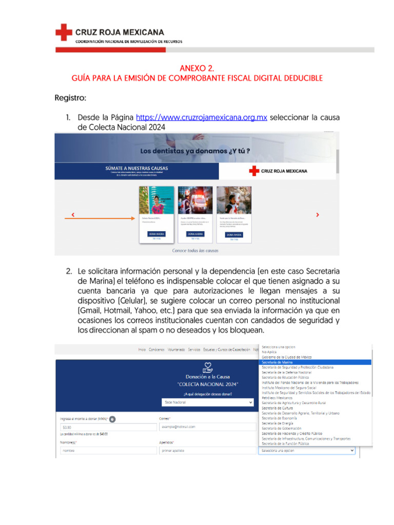01.-Anexo 2 of 026 Guía para La Emisión de Cfdi Deducible Cruz Roja | PDF