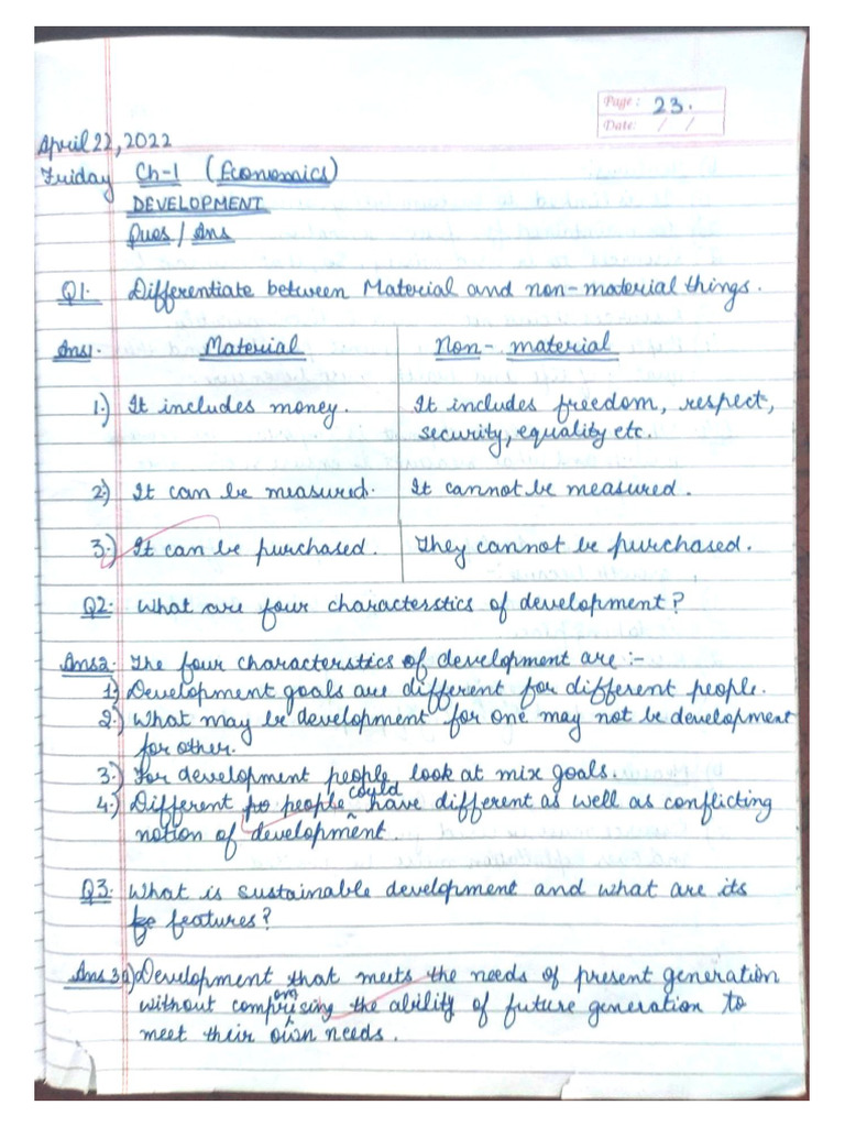 00001211-Class-10 Economics Chapter-1 Question Answers PDF | PDF
