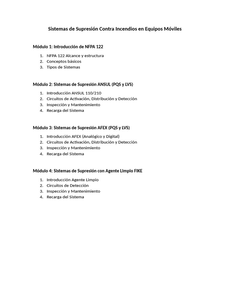 Sistemas de Supresión y Alarmas de Incendio | PDF