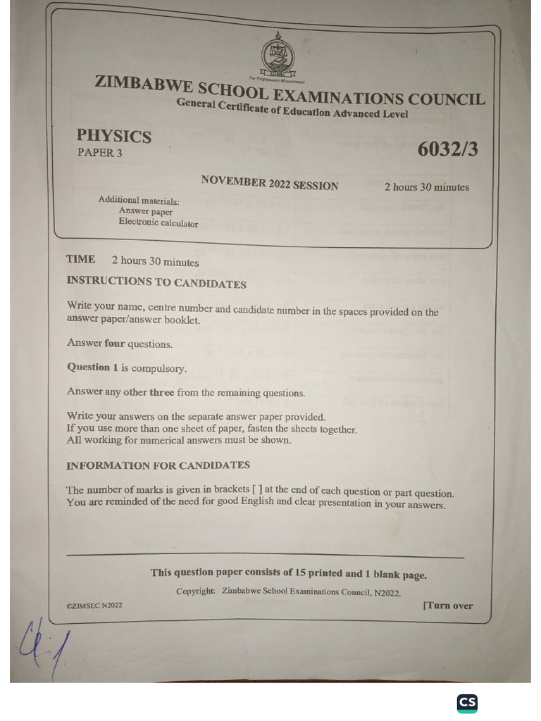 Physics 2022 Paper 3 | PDF
