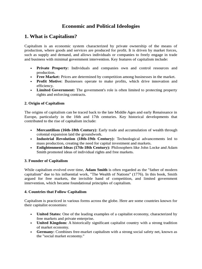 Economic and Political Ideologies | PDF | Communism | Marxism