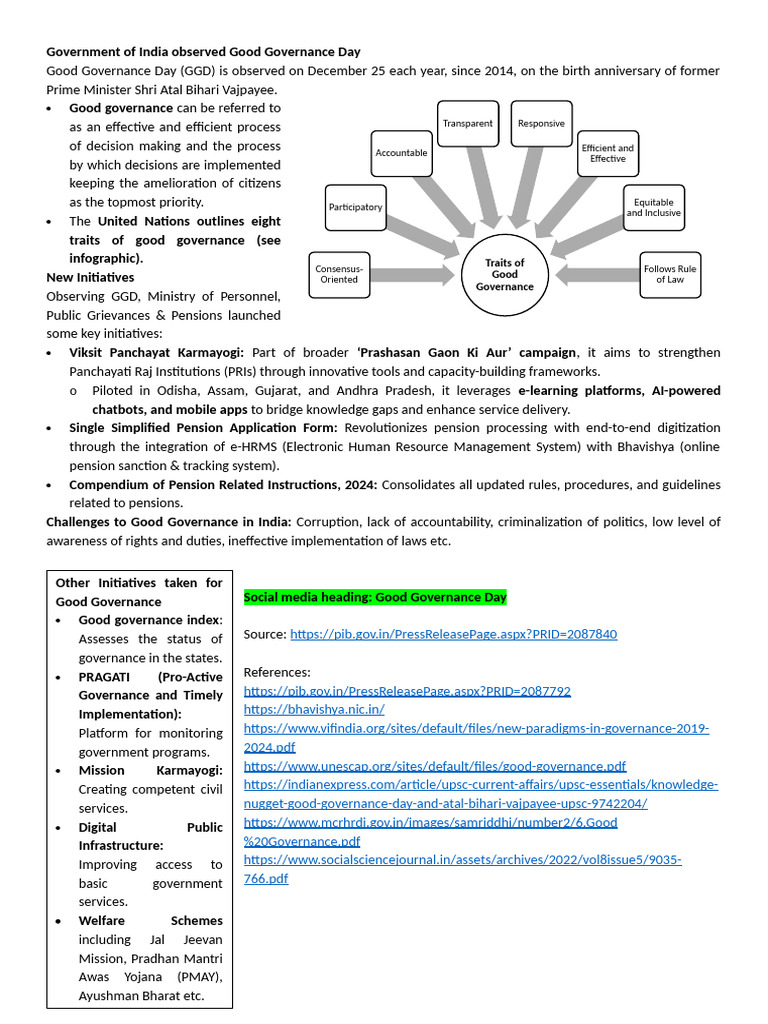 Good Governance Day | PDF | Governance | Government