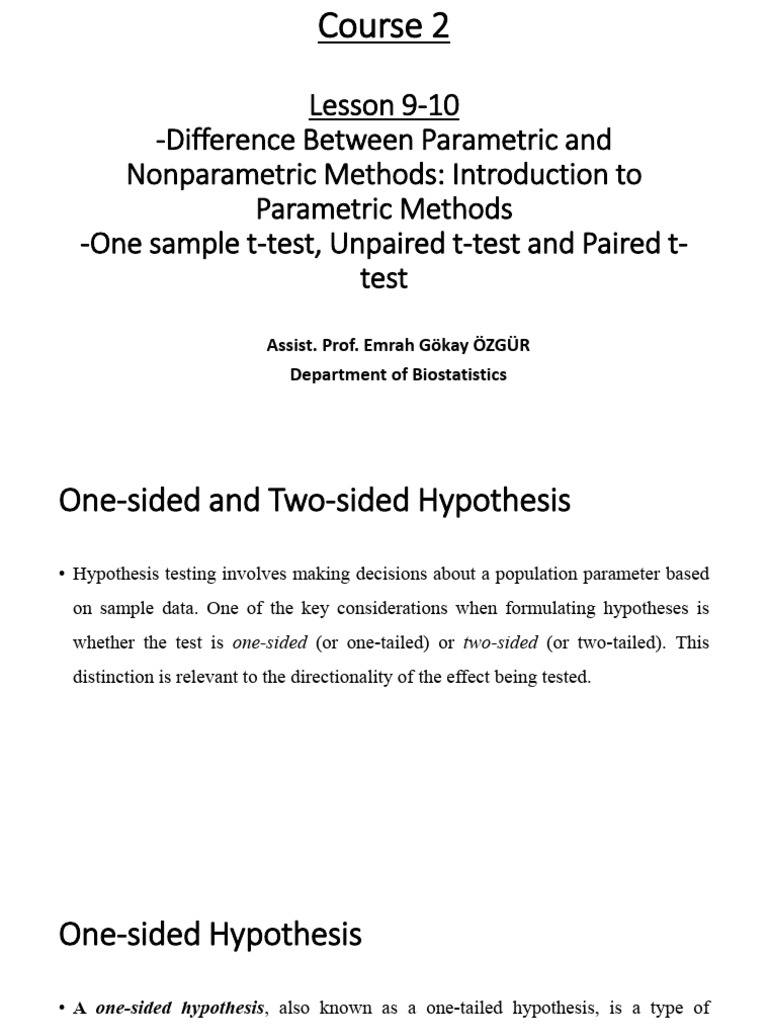 9, 10) Difference Between Parametric and Nonparametric Methods ...