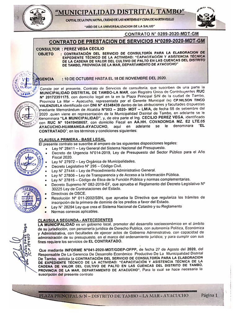 Contrato de Tambo | PDF