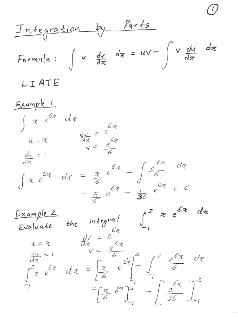 Integration Byparts Partialfractions | PDF