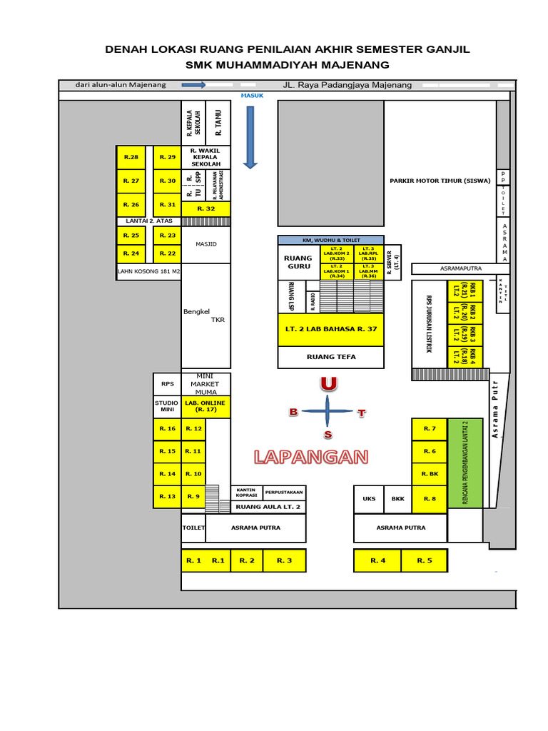 Denah Lokasi Gedung SMK 2022 Jadi-1 | PDF
