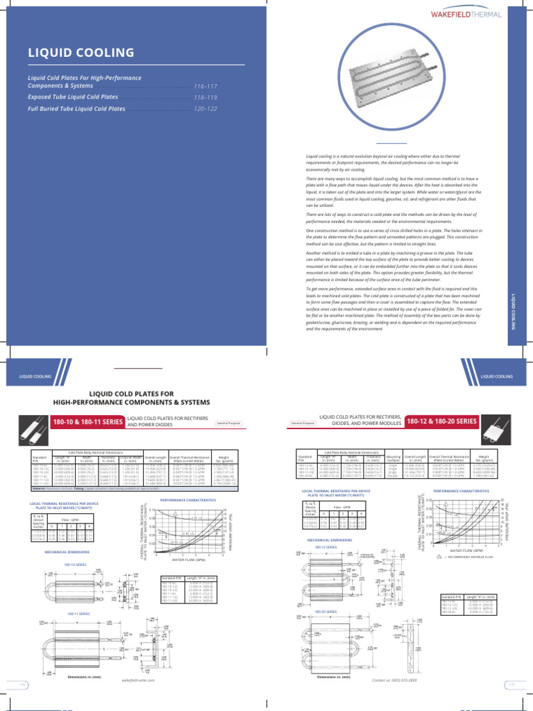 Wakefield Thermal Liquid Cold Plates Data Sheet | PDF | Liquids ...