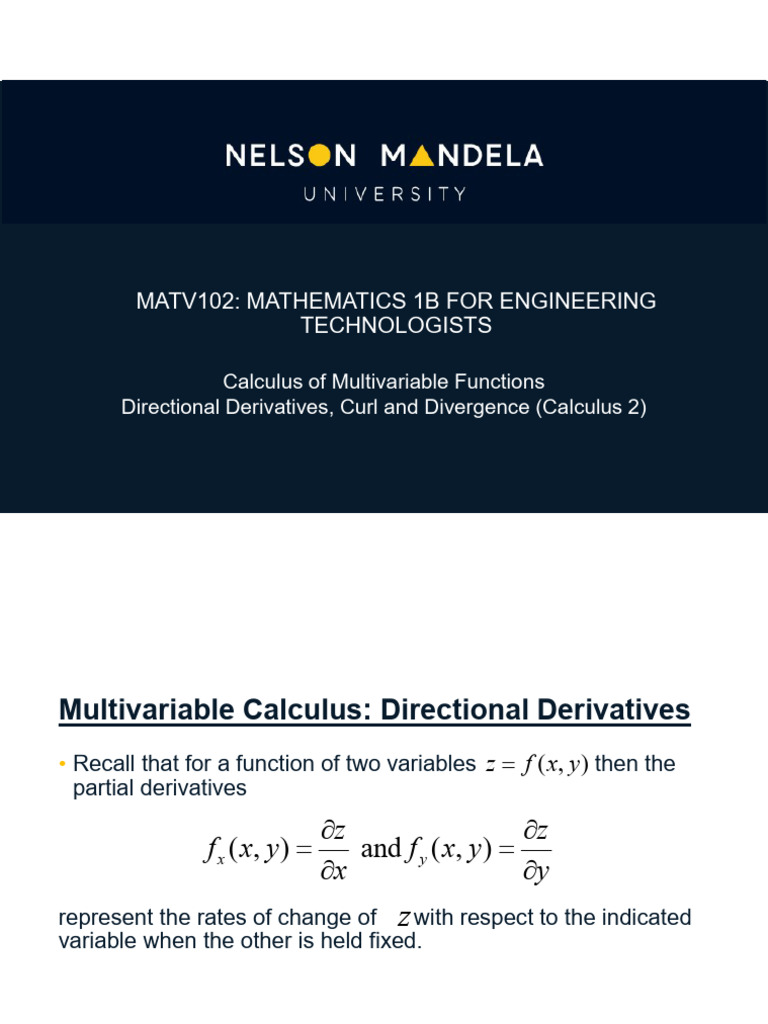 Lecture 3 Directional Derivative Curl Divergence | PDF | Derivative ...