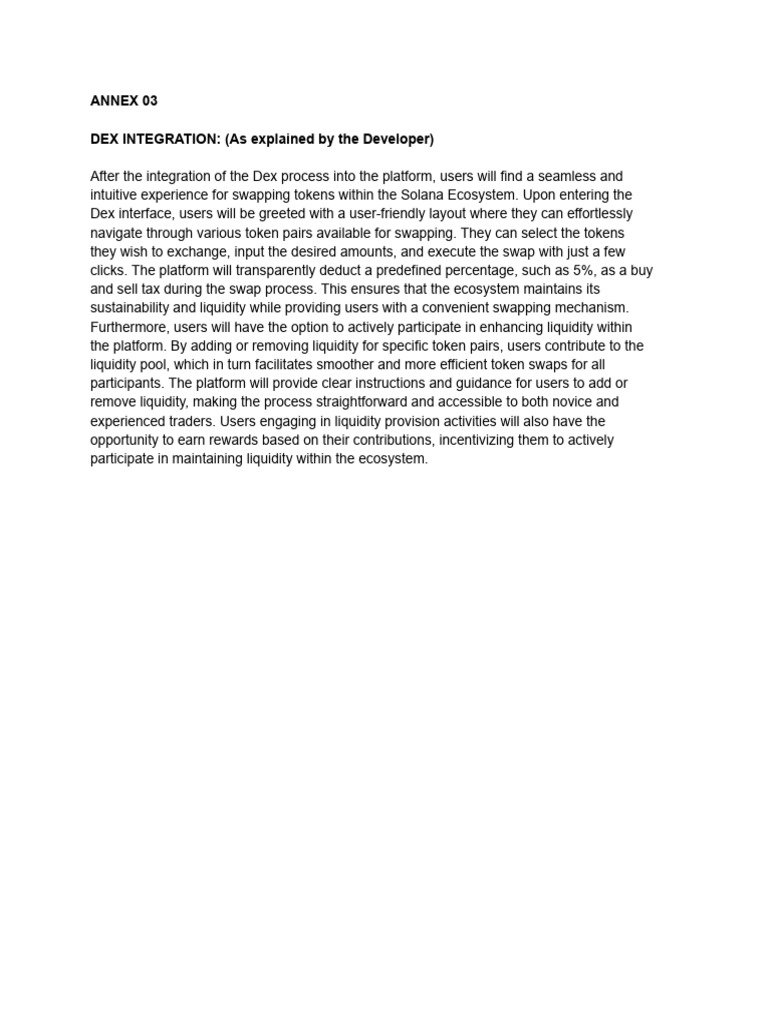 DEX Integration | PDF