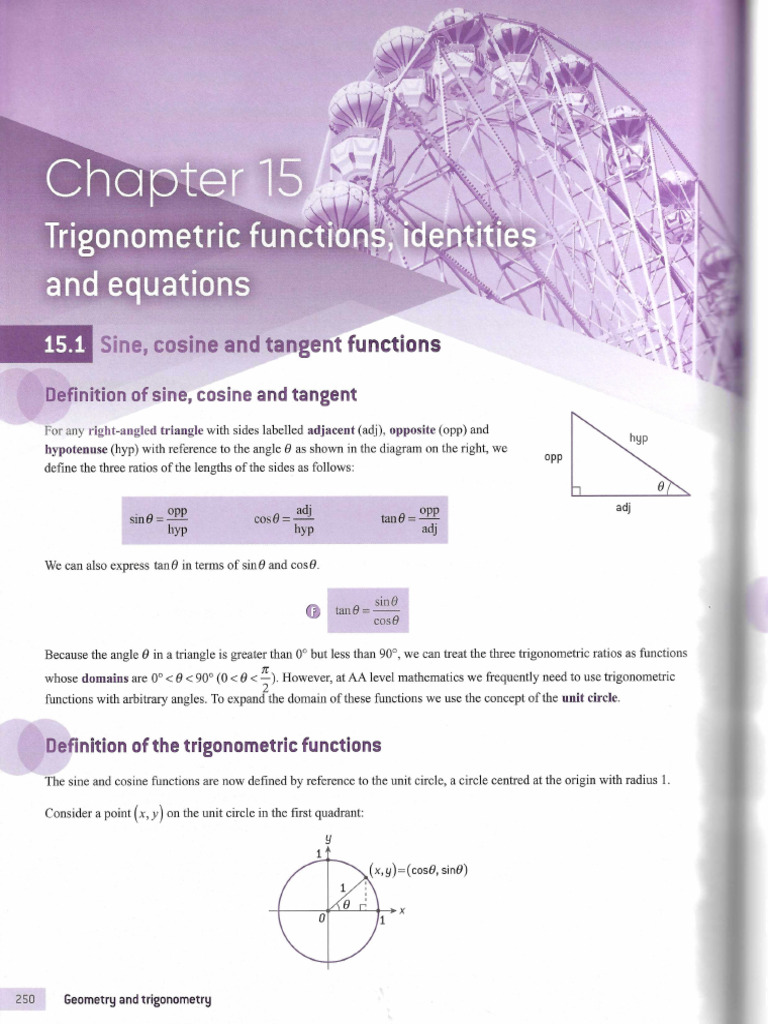 Ch 15 Trigonometric functions, identities and equations | PDF