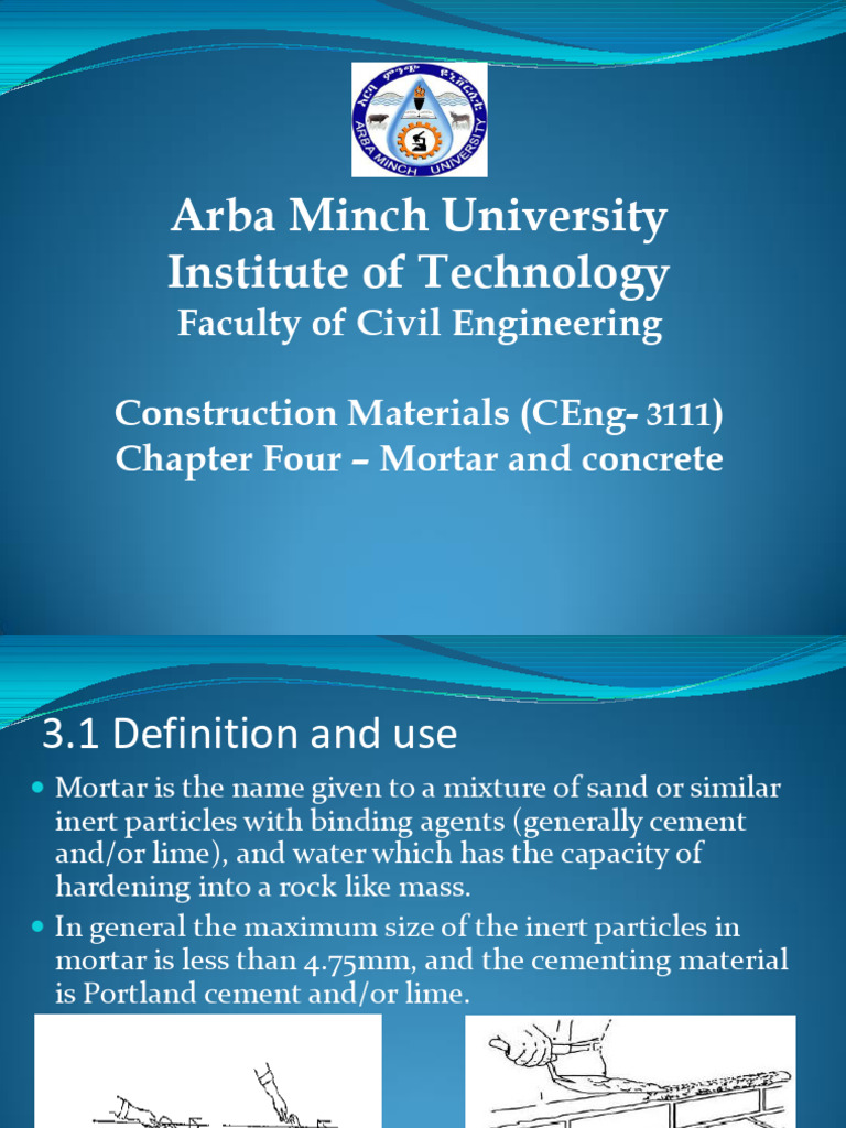 Chapter-4-1 Mortar, Concrete | PDF | Mortar (Masonry) | Lime (Material)