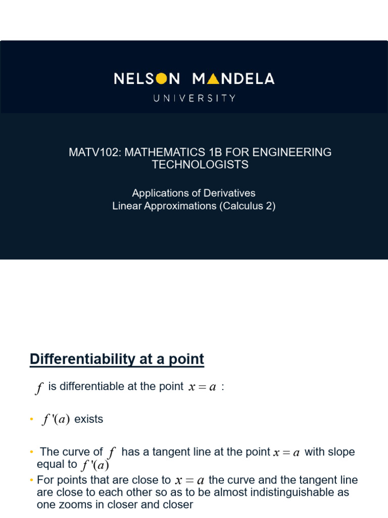 Lecture 1 Linear Approximations | PDF