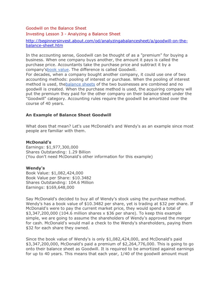 Pooling and Purchase - Accounting Methods | PDF | Goodwill (Accounting ...