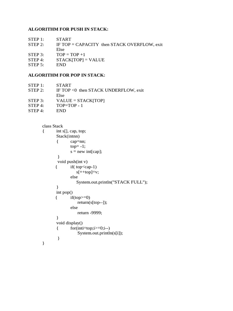 Algorithm And Programs In Stack And Queues Pdf Queue Abstract Data