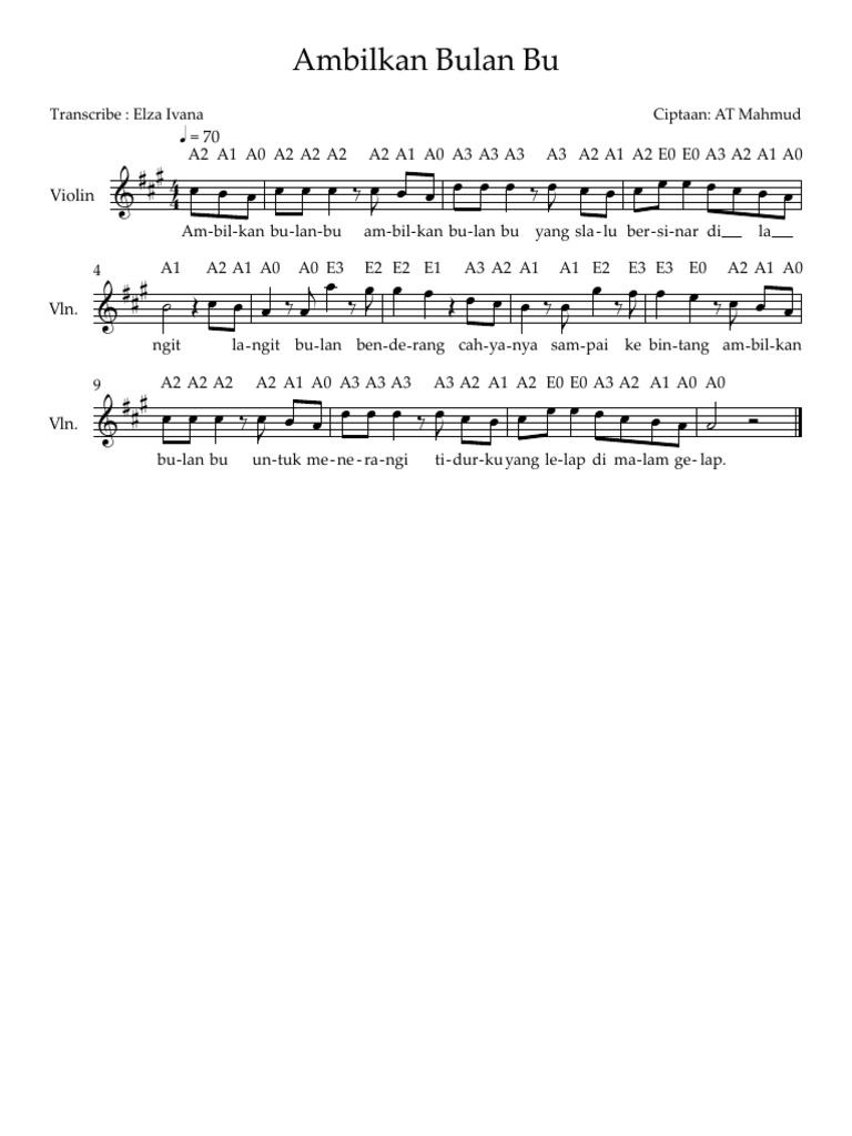 Ambilkan Bulan Bu - Full Score | PDF