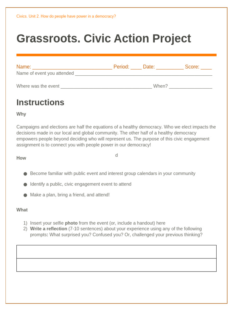 Civics. Grassroots Action | PDF