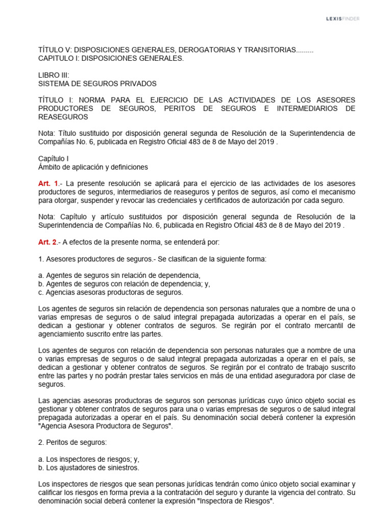 Norma Intermediarios | PDF | Póliza de seguros | Seguro