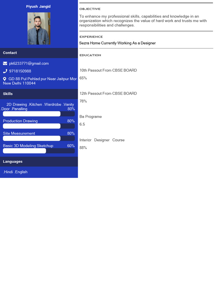 Piyush Jangid CV | PDF
