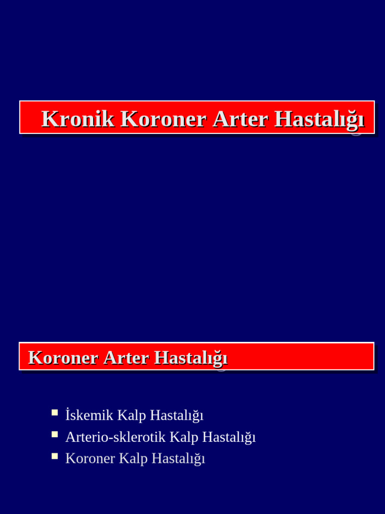 Kronik Koroner Arter Hastalığı | PDF