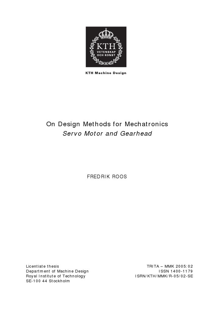 Mechatronics Design Methods: Servo Motors | PDF