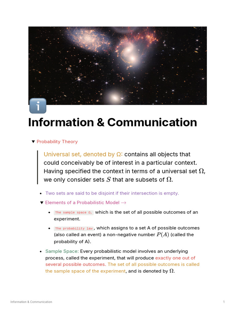Information & Communication | PDF | Variance | Random Variable