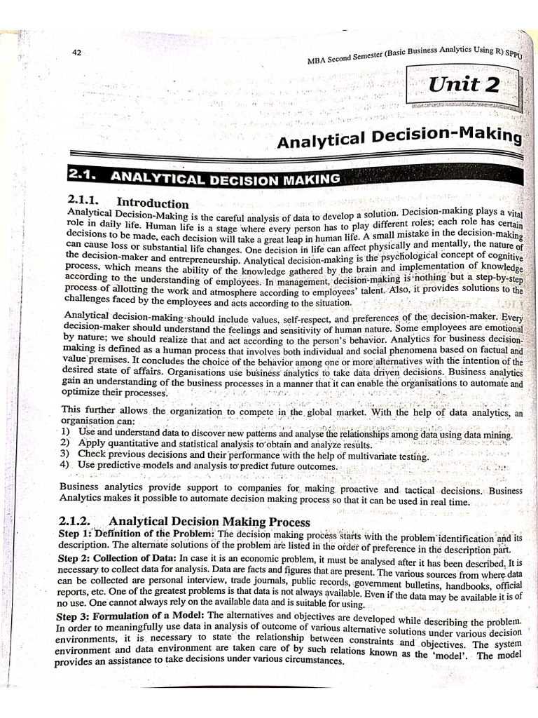 Basic Business Analytics Using R Unit 2 Thakur Pdf