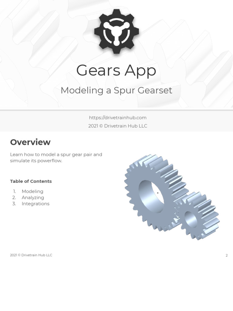 Gears App - Tutorial - Modeling a Spur Gearset | PDF | Gear ...