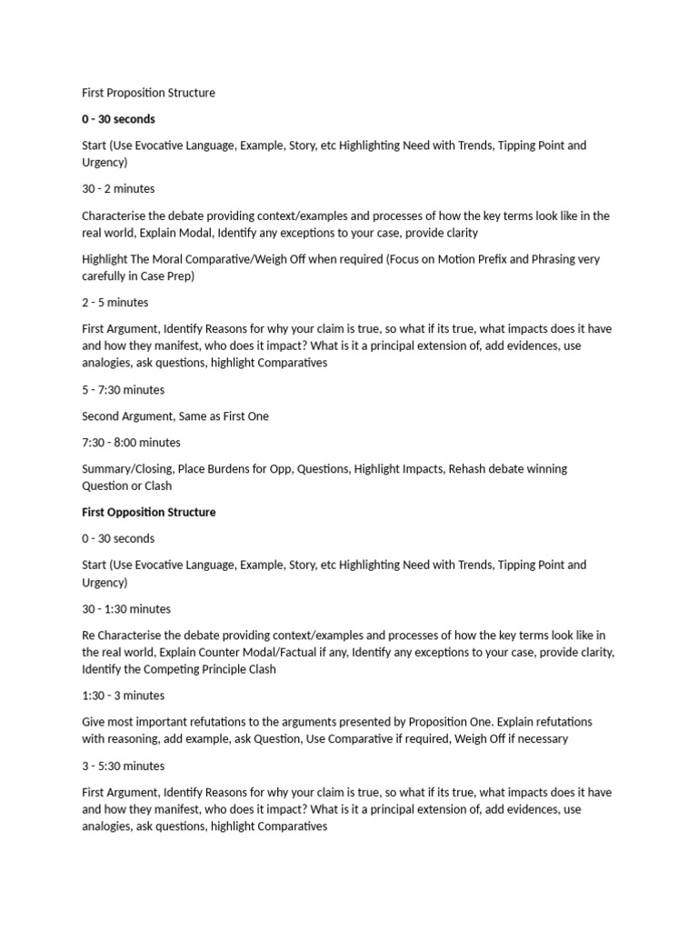 Proposition and Opposition Debate Guide | PDF | Argument | Epistemology