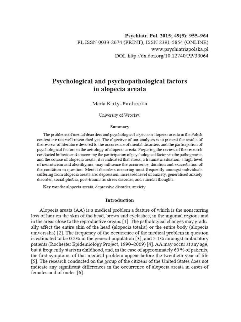 Psychological and Psychopathological Factors | PDF | Stress (Biology ...
