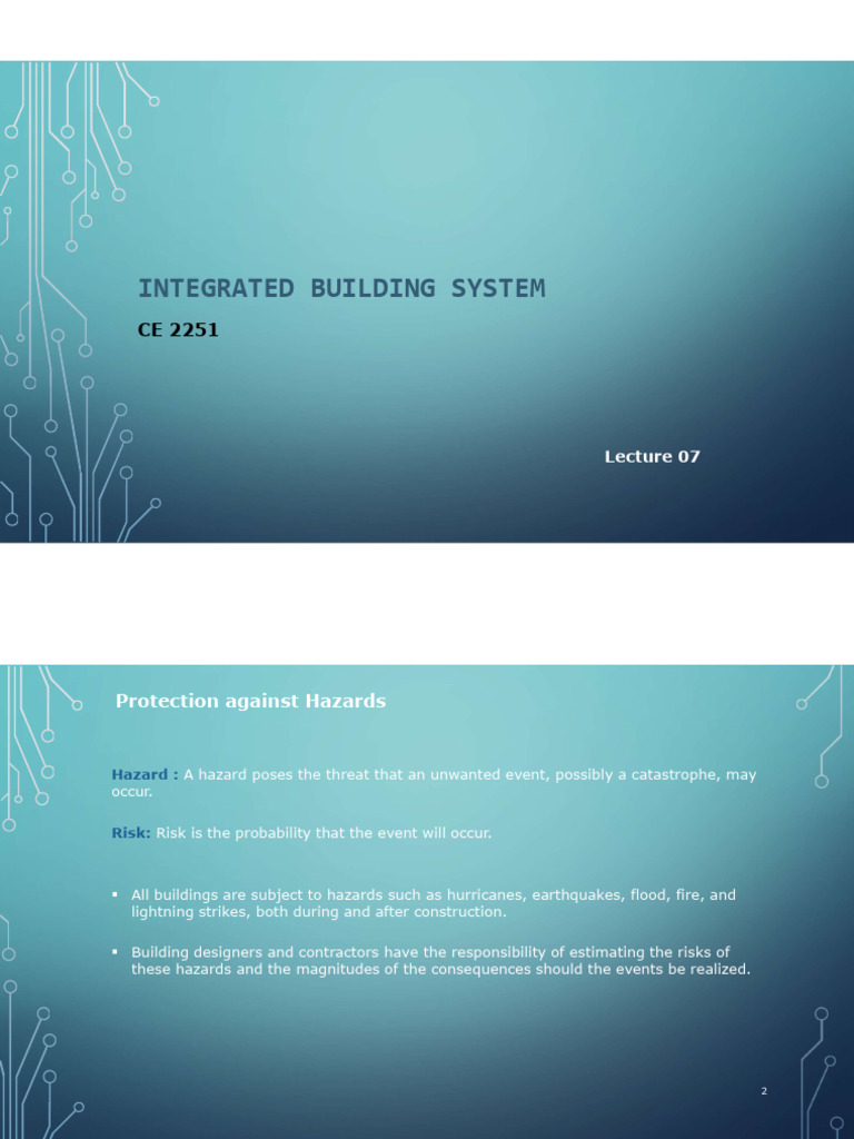 Integrated Building System-Lecture 07 | PDF