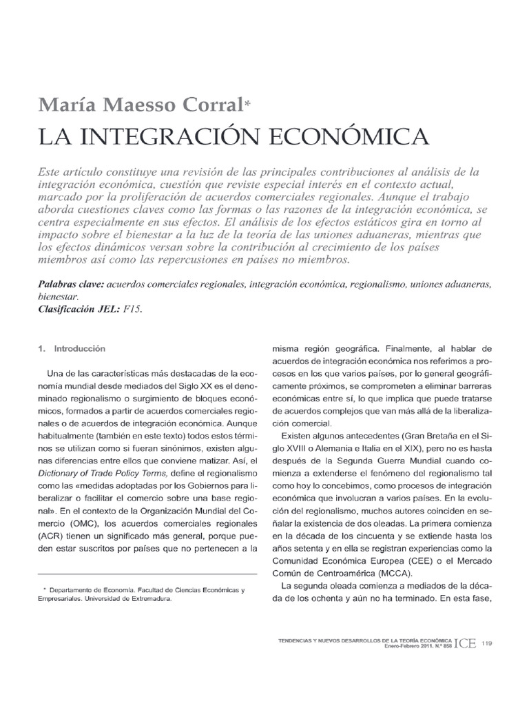 Vista de La integración económica | PDF