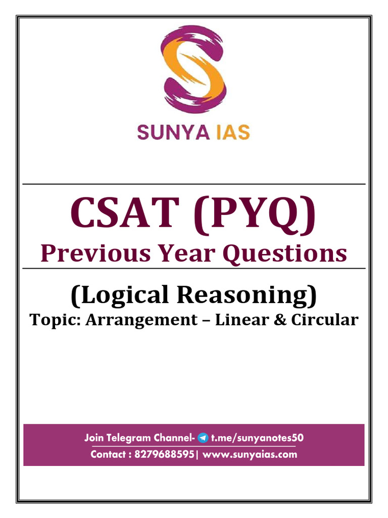 CSAT Logical Reasoning Practice | PDF | Logic