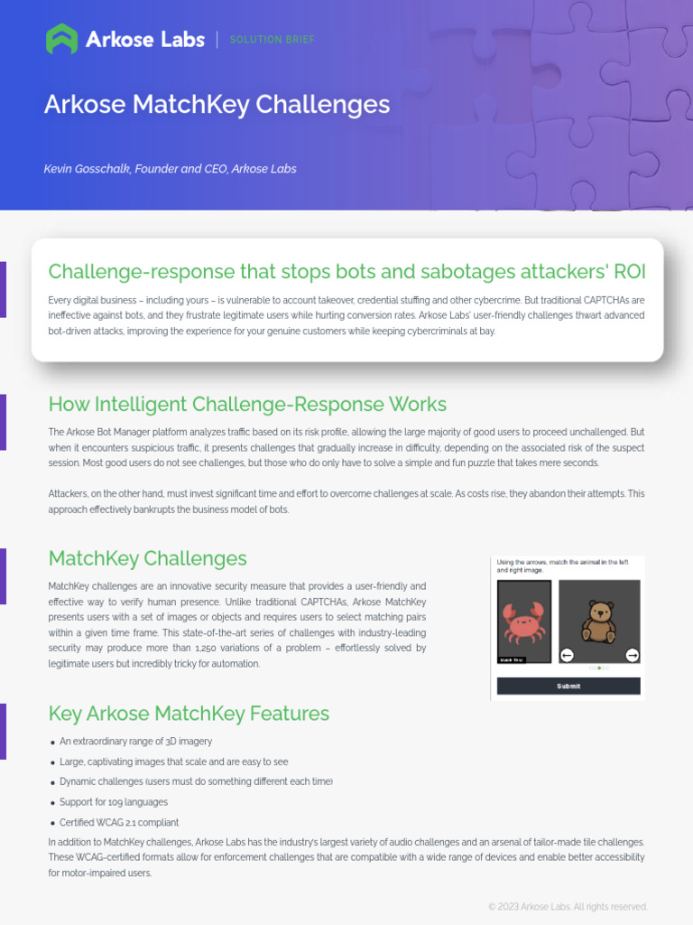 Arkose MatchKey Challenges | PDF | Internet Bot | Cybercrime