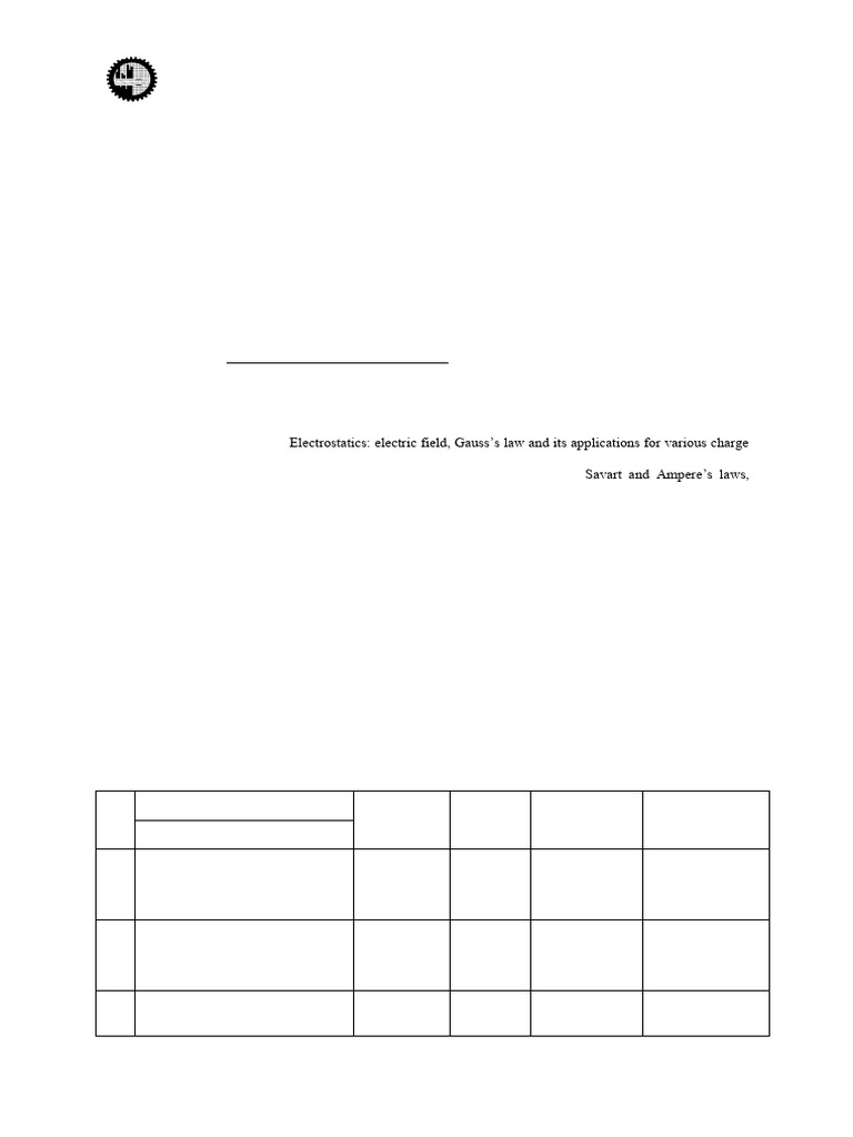 Course - Outline - PHY 129 - CSE - L1T1 | PDF | Electromagnetism ...