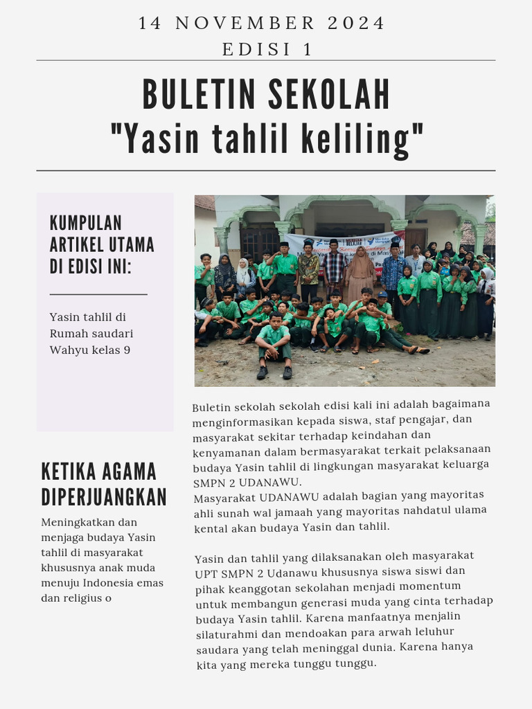 Buletin Sekolah Edisi Ke 1 | PDF