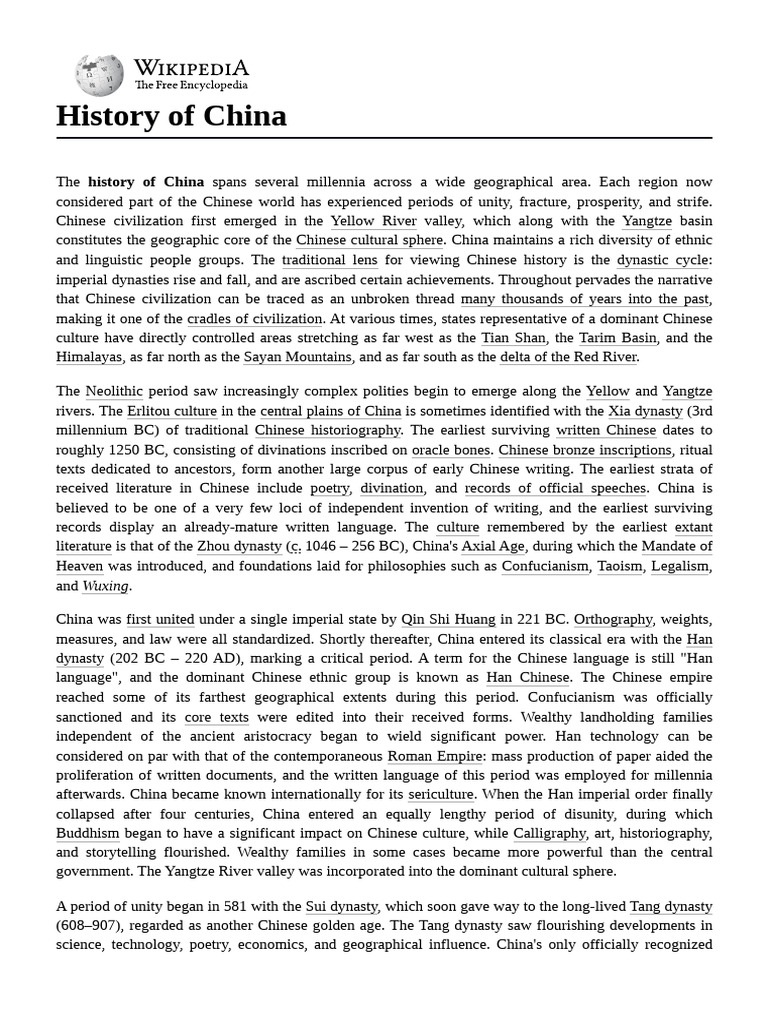 History_of_China | PDF | History Of China | Tang Dynasty