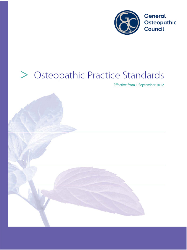 Osteopathic Practice Standards Public | PDF | Informed Consent | Consent