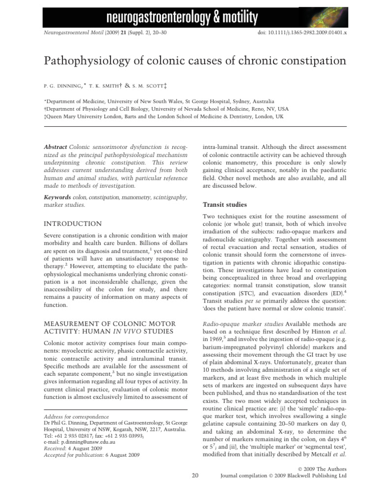 Neurogastroenterology Motil - 2009 - Dinning - Pathophysiology of ...