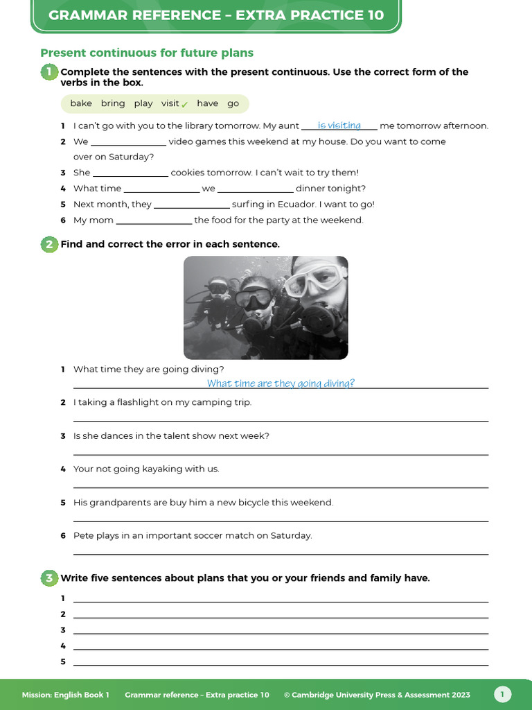 Mission English 1, Grammar Reference Worksheet 10 | PDF | Linguistic Typology | Linguistic ...