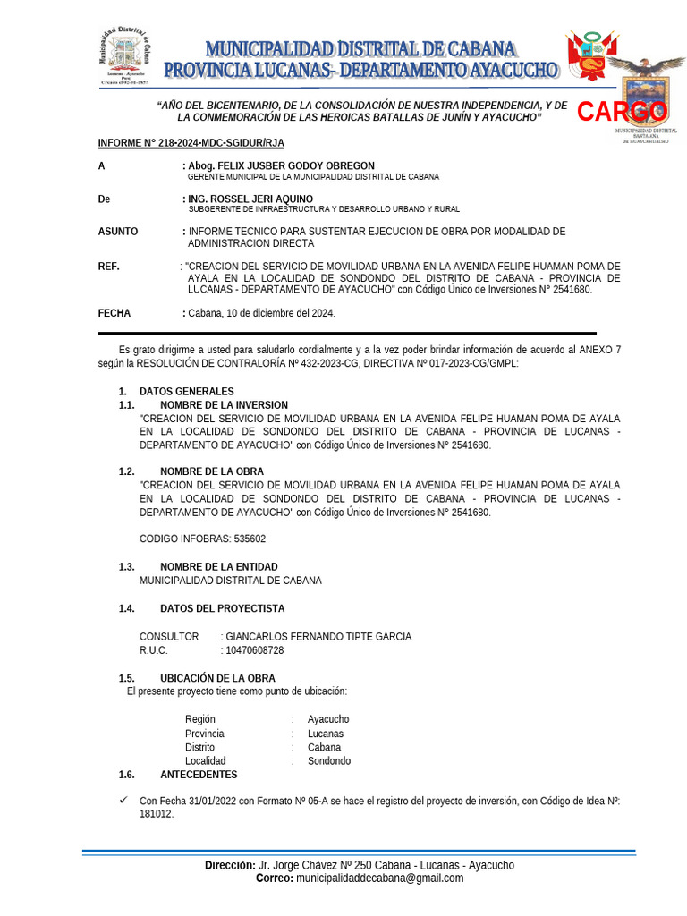 MODELO INFORME TECNICO[1] | PDF