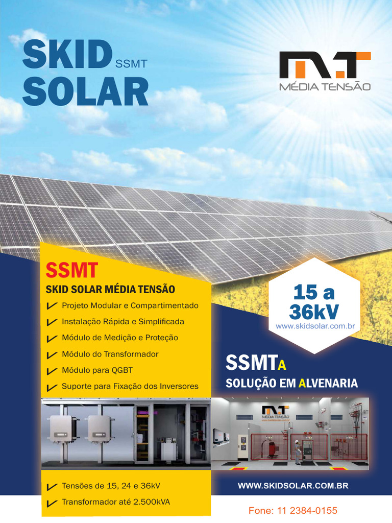 4 - Skid Solar Média Tensão para UFVs - SSMT | PDF | Corrente alternada | Transformador