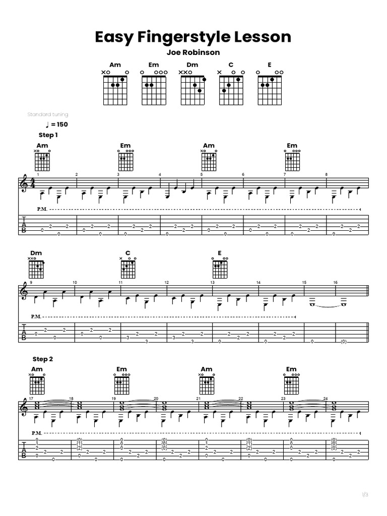 1 - Easy Fingerstyle Lesson | PDF