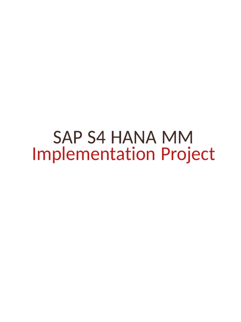 SAP S4 HANA MM | PDF | Sales | Warehouse