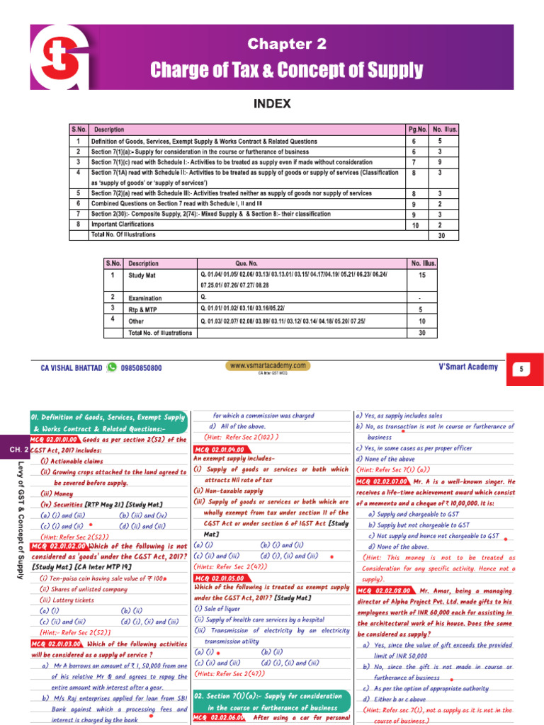 Chapter 2 Charge of Tax | PDF