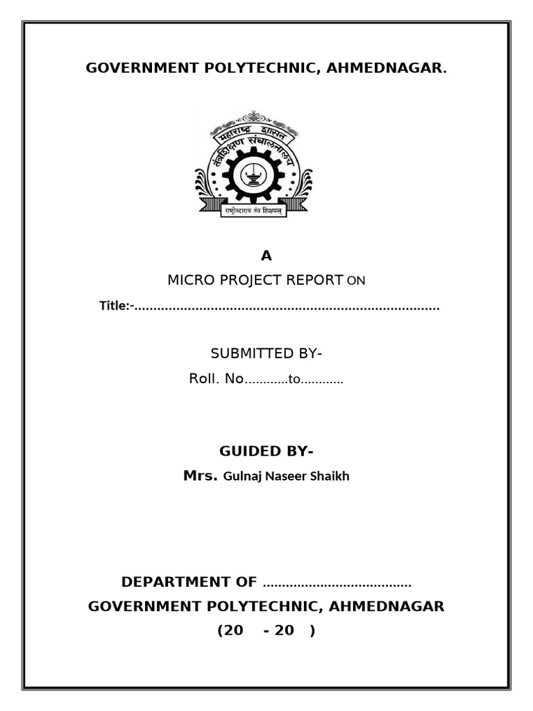 BMS Micro Project Format | PDF