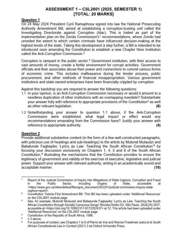 Questions Instructions Marking rubric for Assessment 1 semester 1 2025 ...