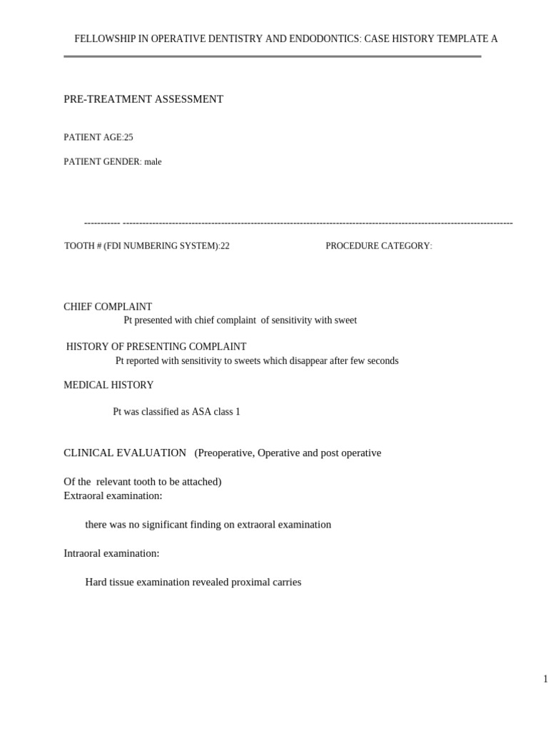 filling case | PDF | Dentistry | Health Care