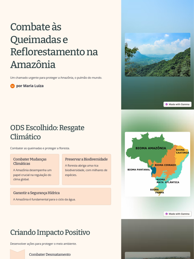 Combate As Queimadas e Reflorestamento Na Amazonia | PDF | Biodiversidade | Desmatamento