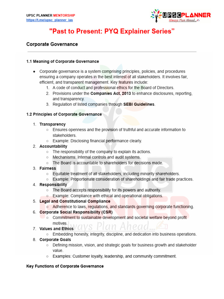 Corporate Social Responsibility Upsc