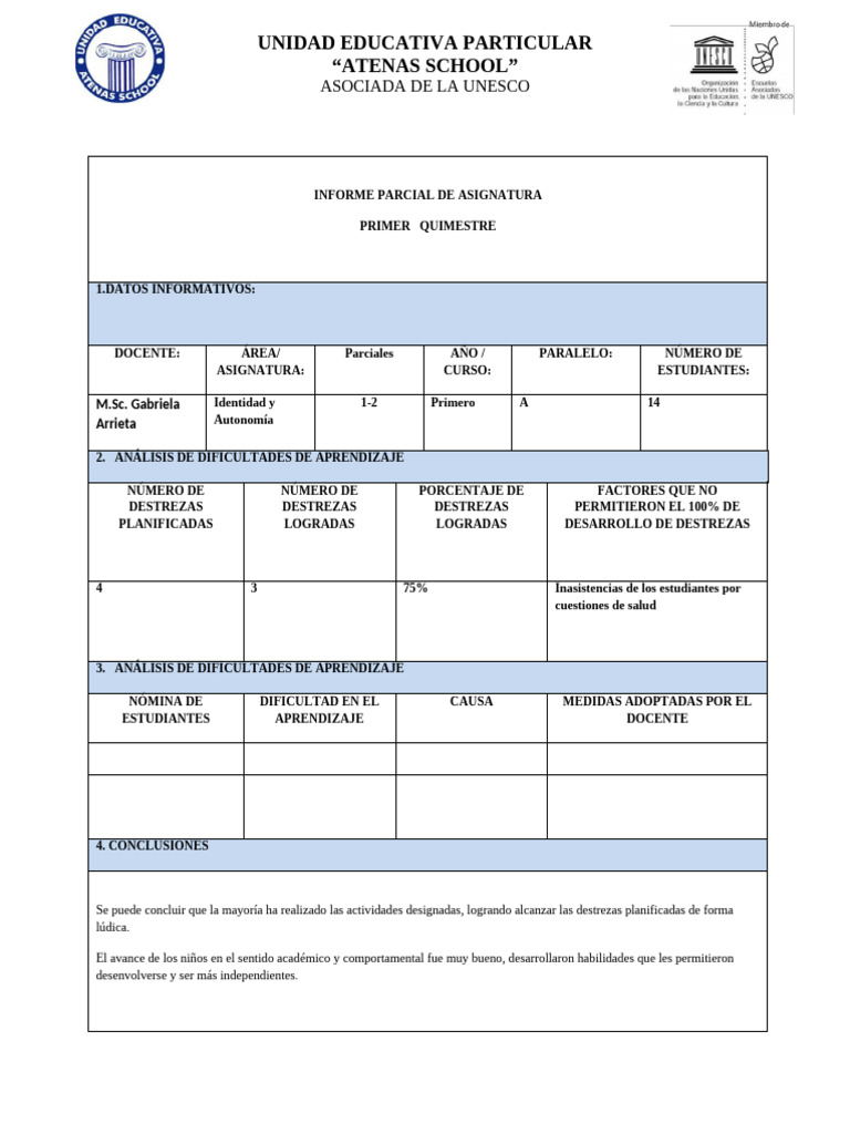 INFORME PARCIAL DE ASIGNATURA DE COMPUTACION | PDF | Aprendizaje | Modificación de comportamiento